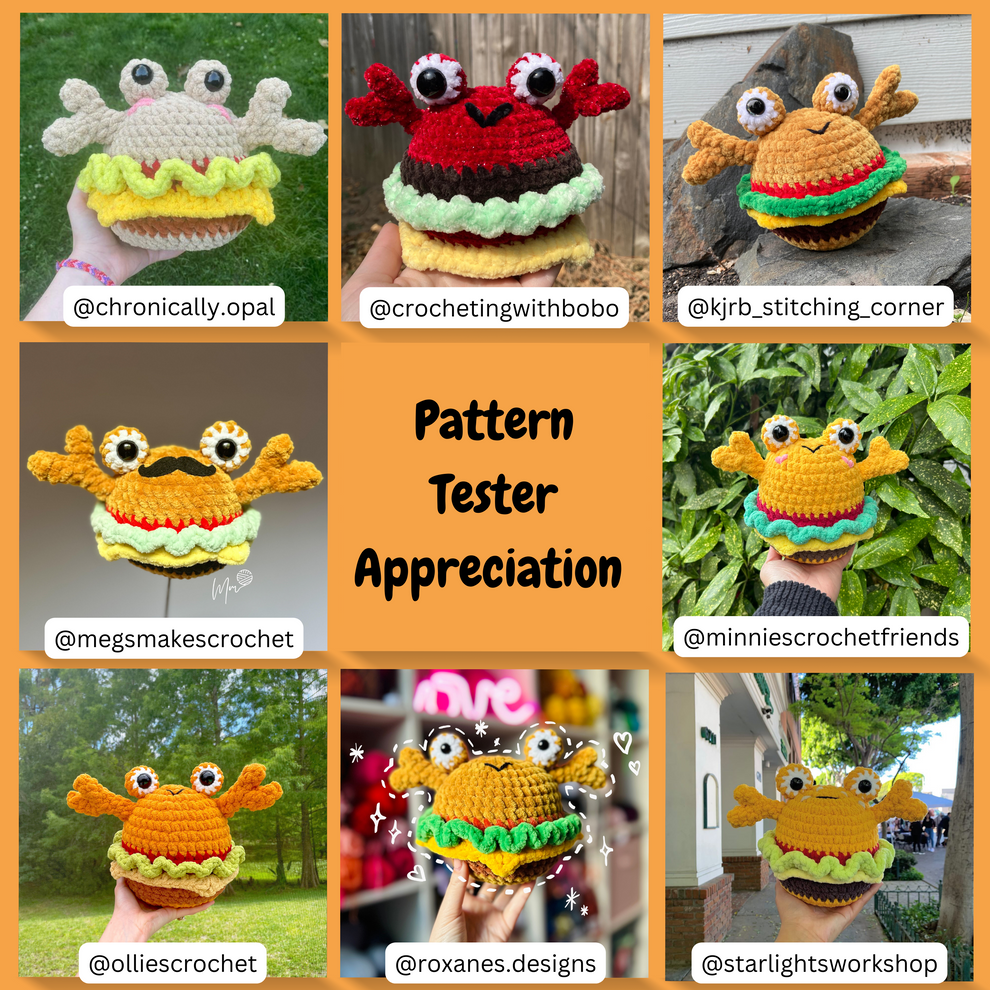 Crabby Patty Crochet Pattern [PDF FILE] – Crouton's Crochet