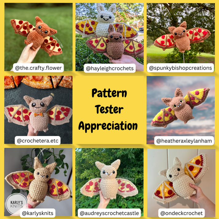 Pizza Bat Crochet Pattern [PDF FILE] – Crouton's Crochet