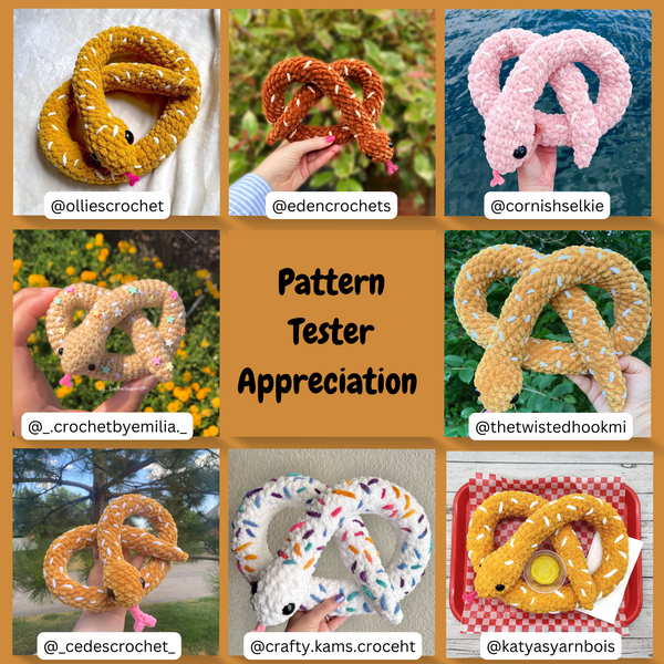 Pretzel Snake Crochet Pattern [PDF FILE] – Crouton's Crochet
