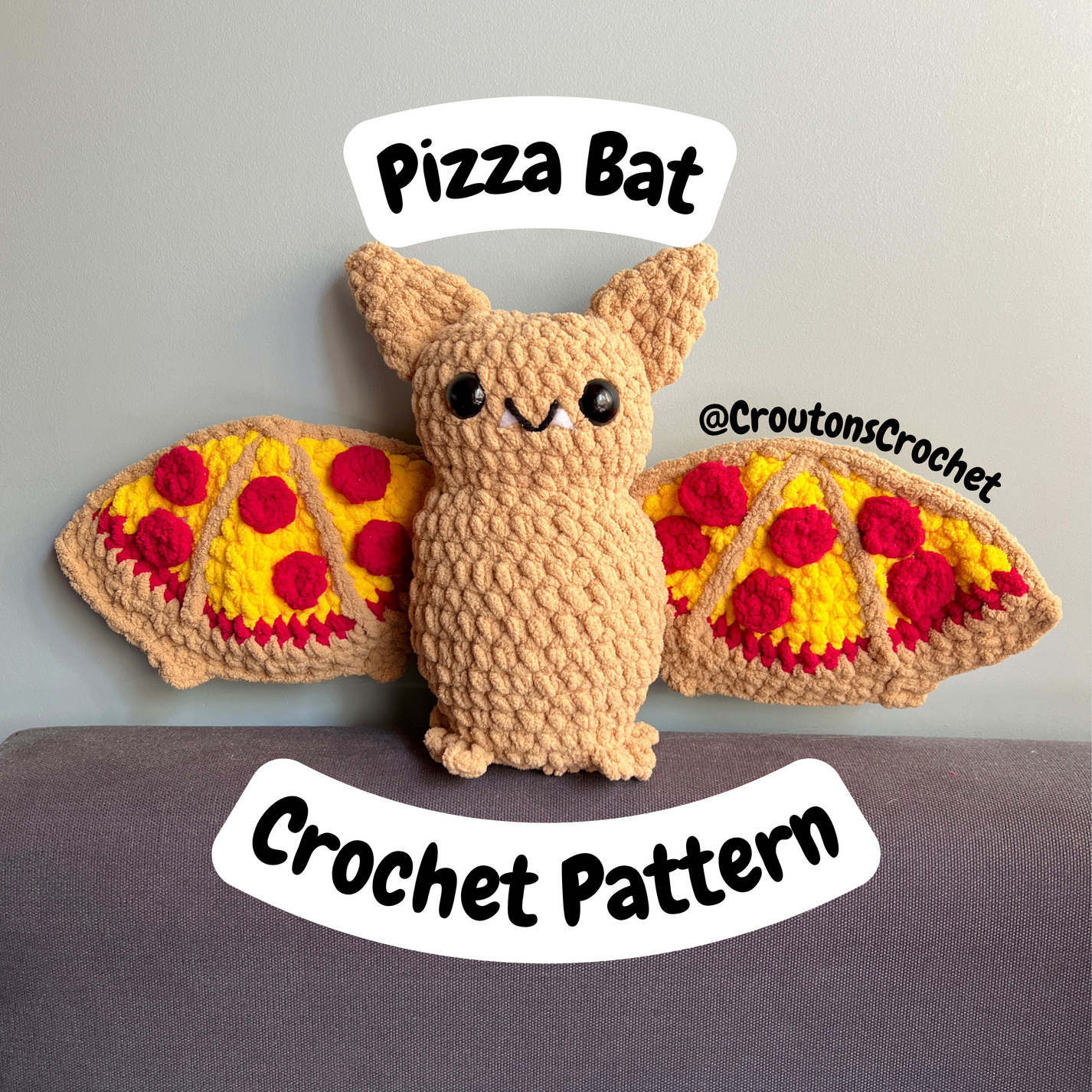 Pizza Bat Crochet Pattern [PDF FILE] – Crouton's Crochet